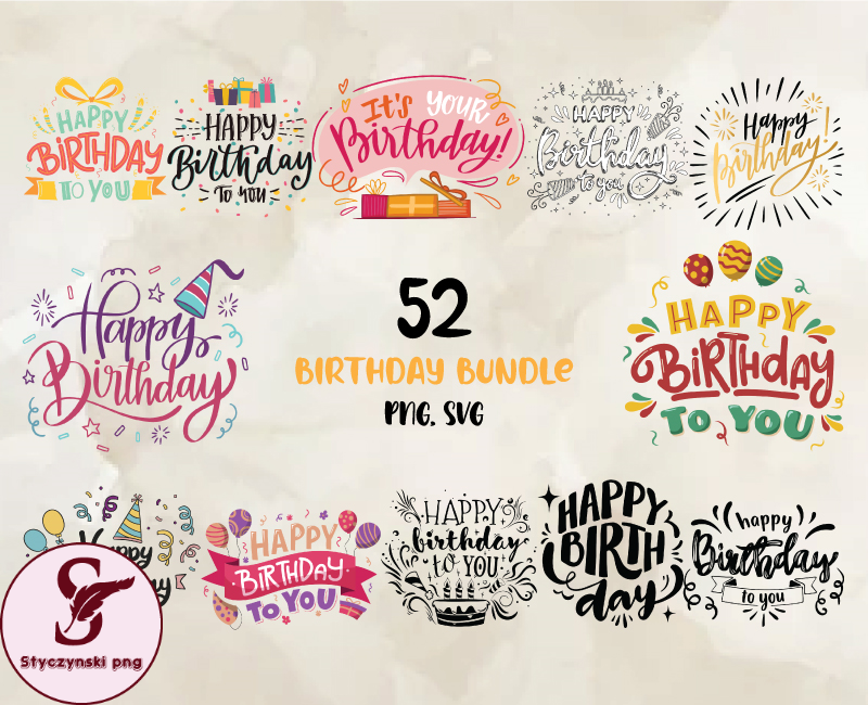 Birthday Svg Bundle 28 Design, Birthday Svg, Happy Birthday | Inspire ...