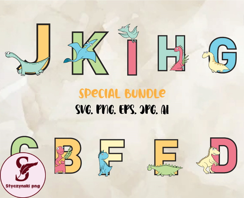 Dinosaur Alphabet Font Bundle, Modern Font, Fonts For Cricut | Inspire ...