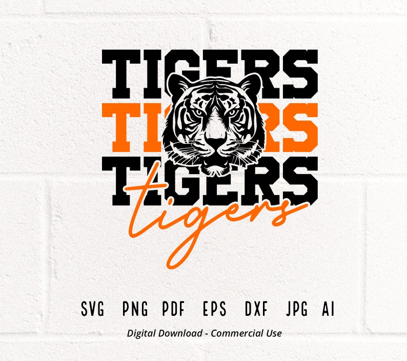 Tigers SVG PNG, Tigers Face svg, Stacked Tigers svg, Tigers - Inspire Uplift
