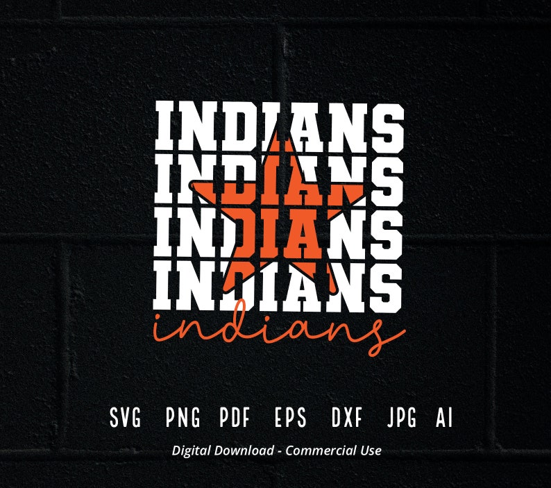 Stacked Indians SVG, Indians Mascot svg, Indians svg, Indian - Inspire ...