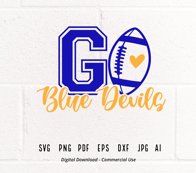 GO Blue Devils SVG PNG, Blue Devils Mascot svg, Blue Devils | Inspire ...