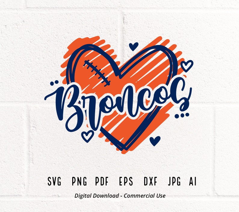 Bronco Heart svg, Bronco, Broncos, Heart svg, png, Sublimati - Inspire ...