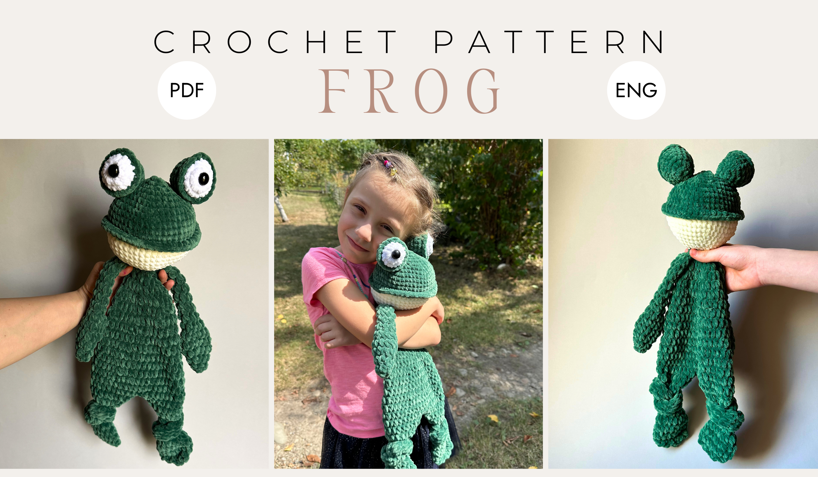 Frog Lovey Crochet Pattern | Baby Snuggler PDF | Amigurumi | Inspire Uplift