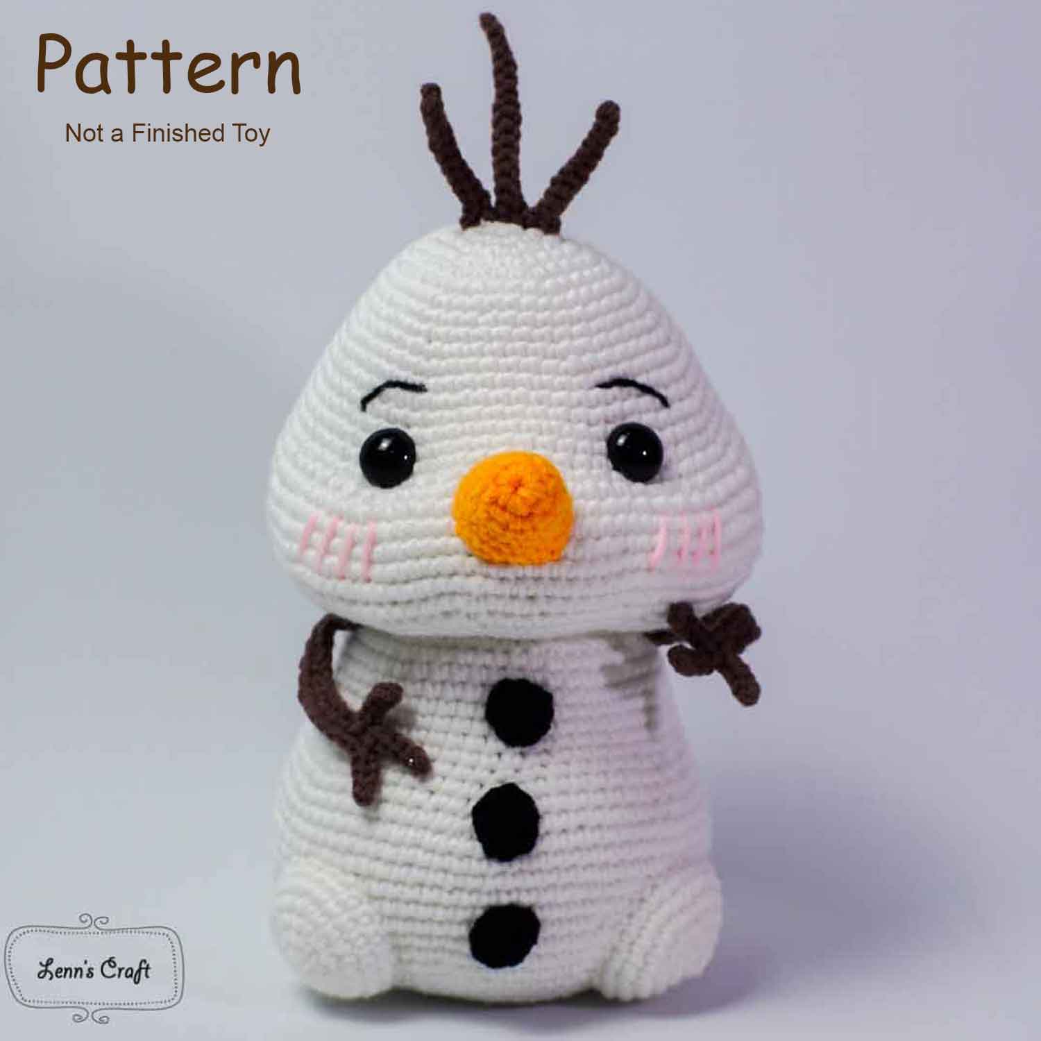 Frozen Olaf snowman amigurumi crochet doll pattern | Inspire Uplift