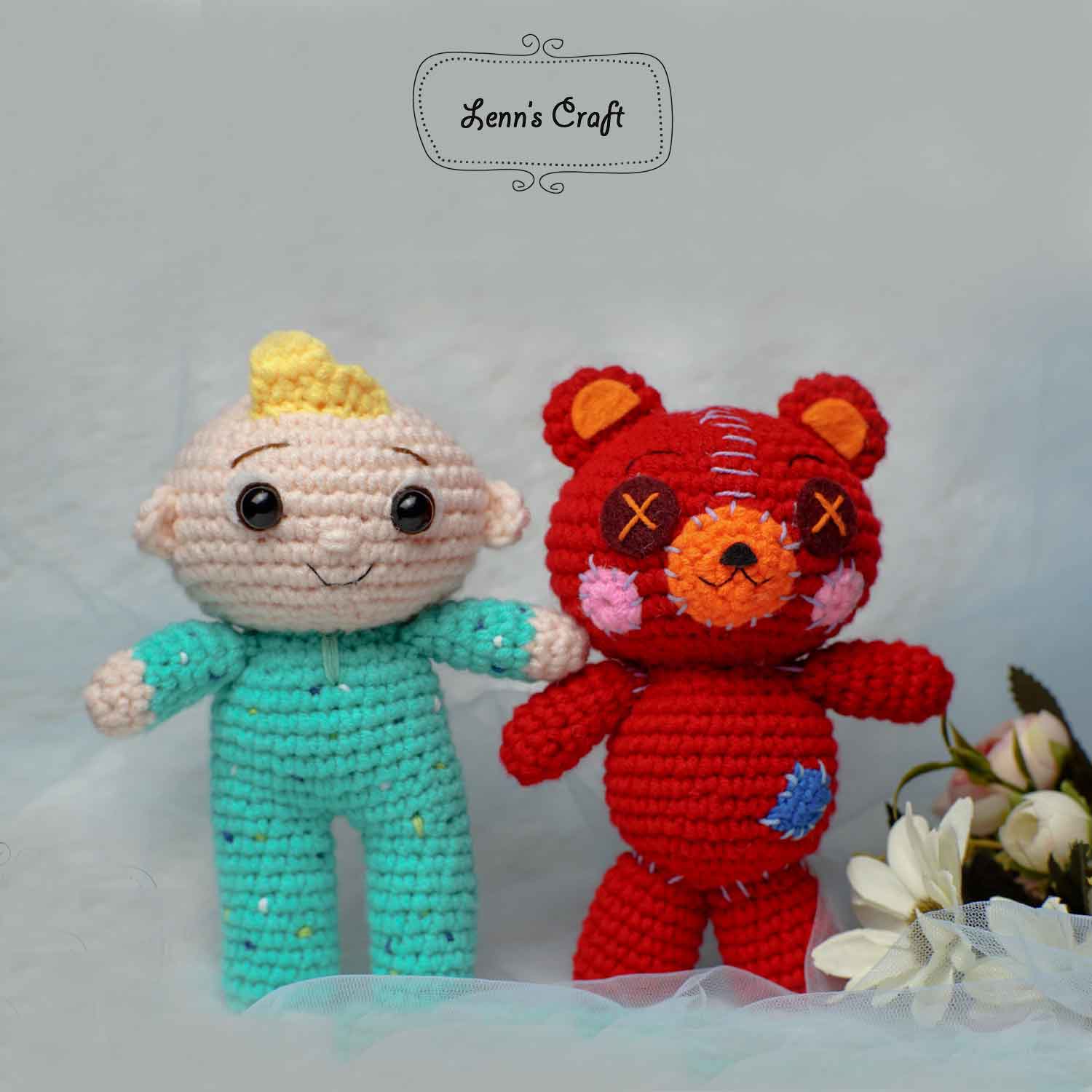 Amigurumi crochet pattern Baby JJ and teddy bear Cocomelon | Inspire Uplift