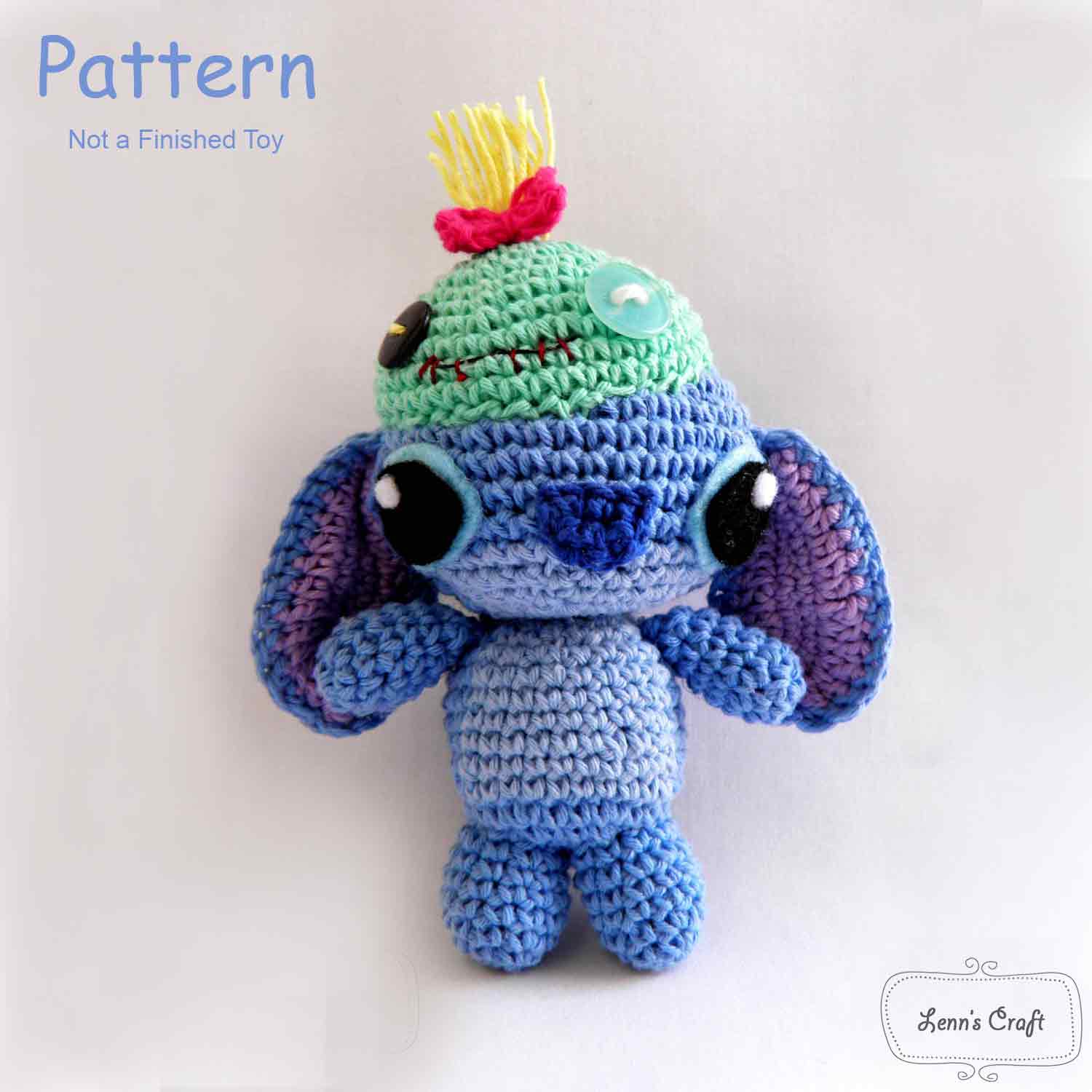 Crochet amigurumi pattern Lilo and Stitch in Scrump hat | Inspire Uplift