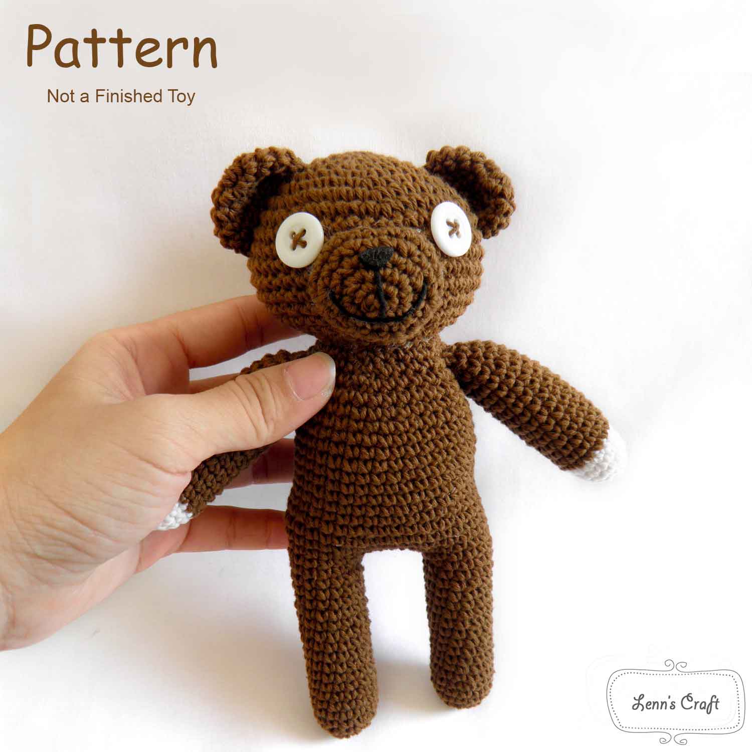Crochet doll amigurumi pattern Mr Bean teddy bear | Inspire Uplift