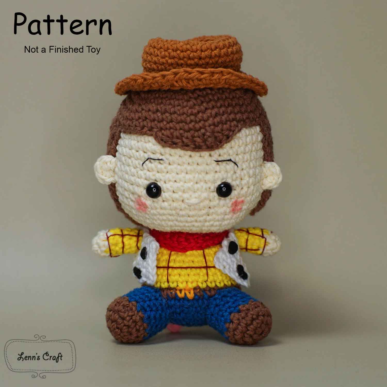 Amigurumi crochet toy pattern Woody Toy Story | Inspire Uplift