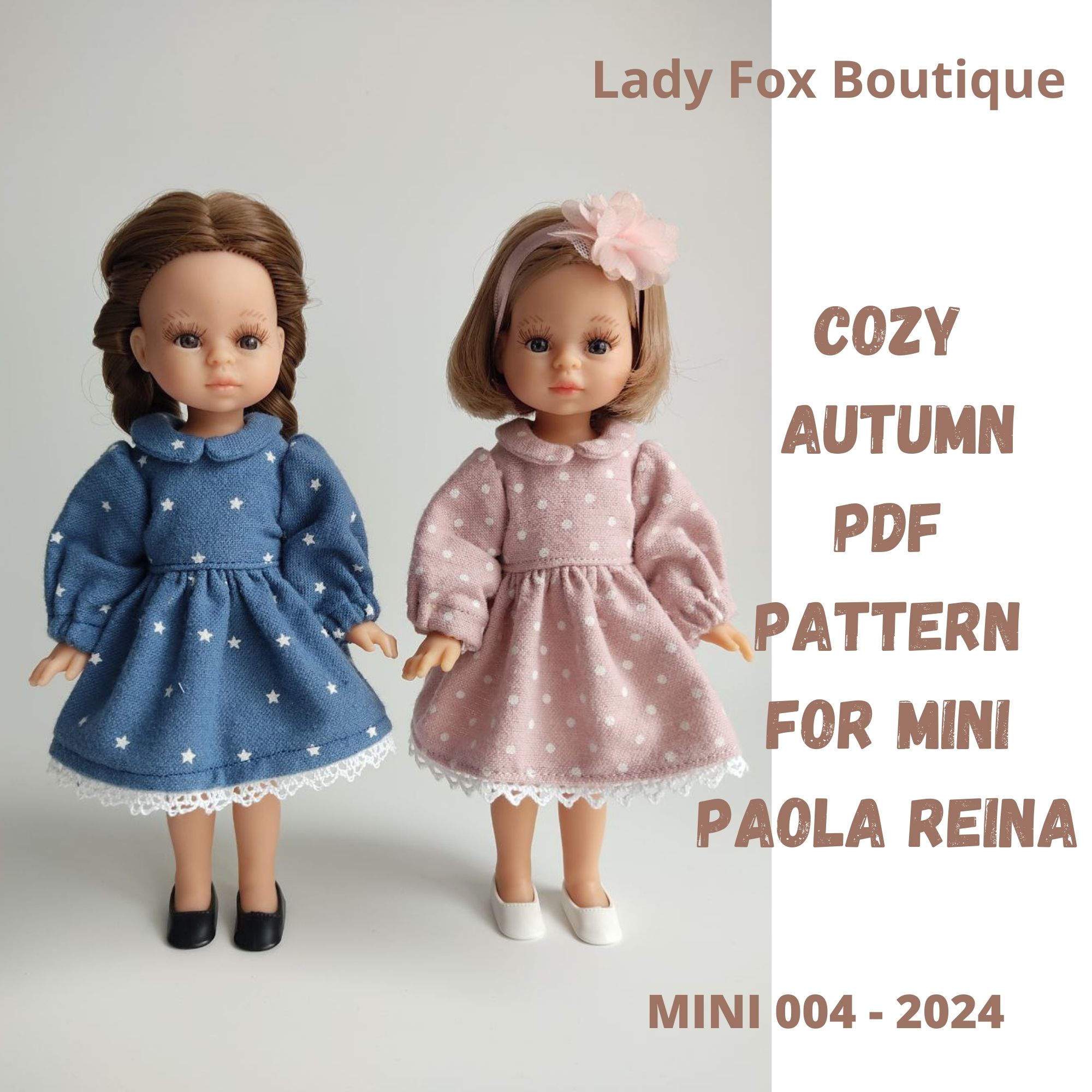Fall dress pattern for Mini Paola Reina dolls. | Inspire Uplift
