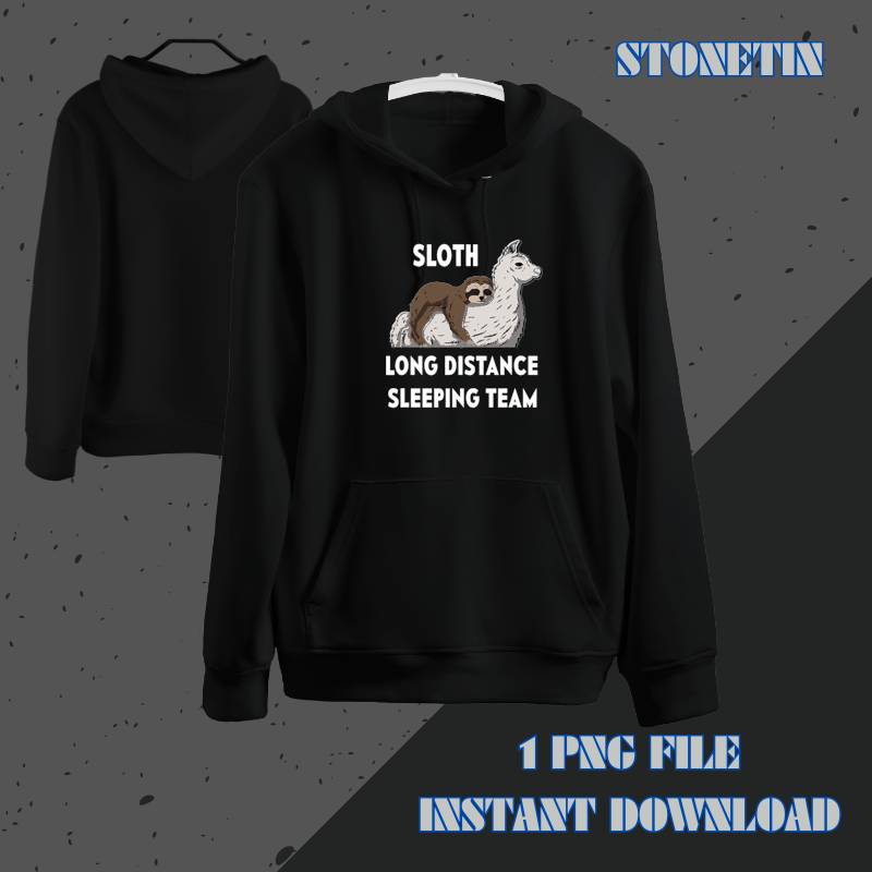 Funny Sloth Long Distance Sleeping Team With Llama Lazy Cute | Inspire ...