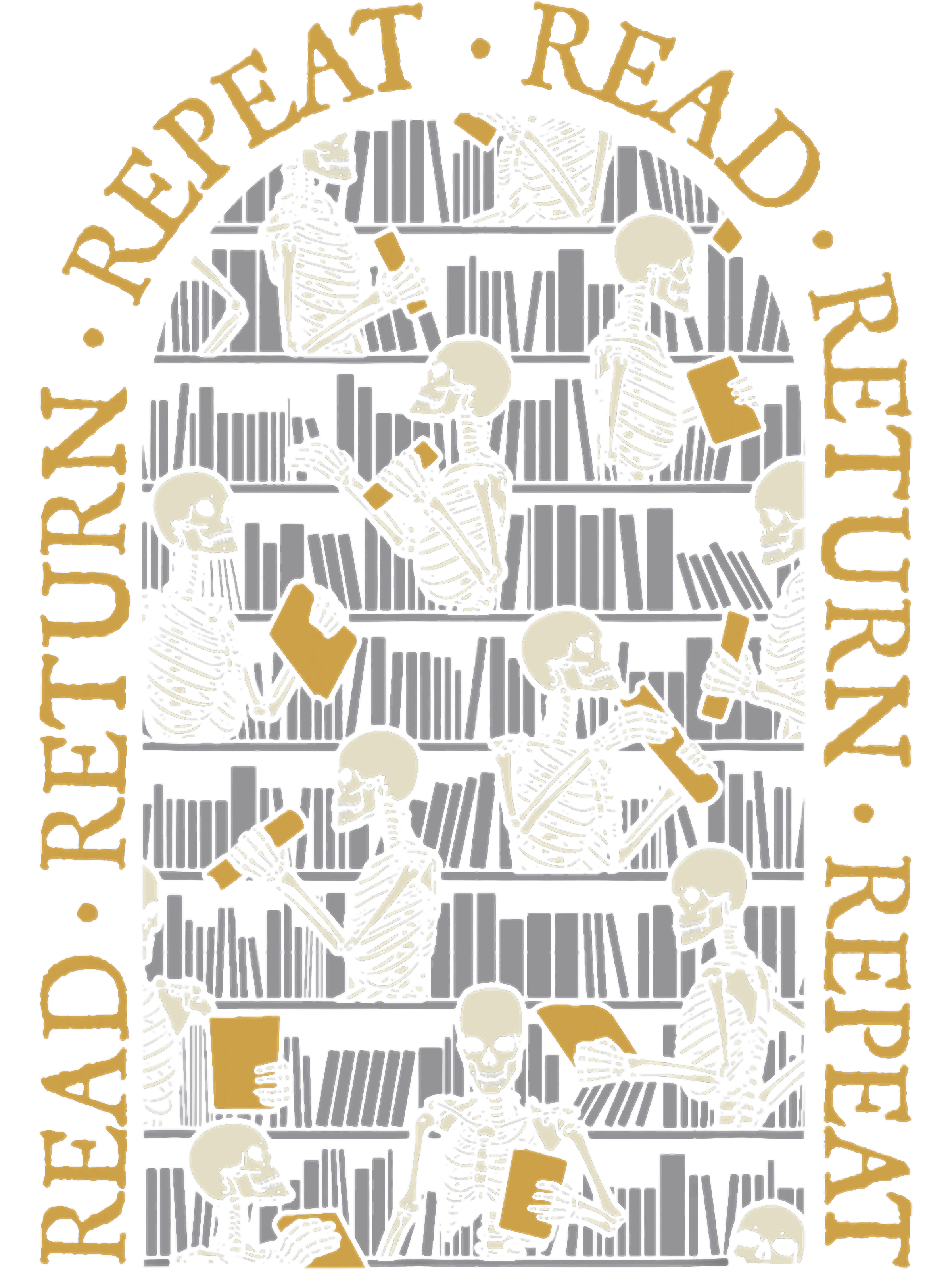 Librarian Halloween Read Return Repeat Goth Skeleton Library | Inspire ...