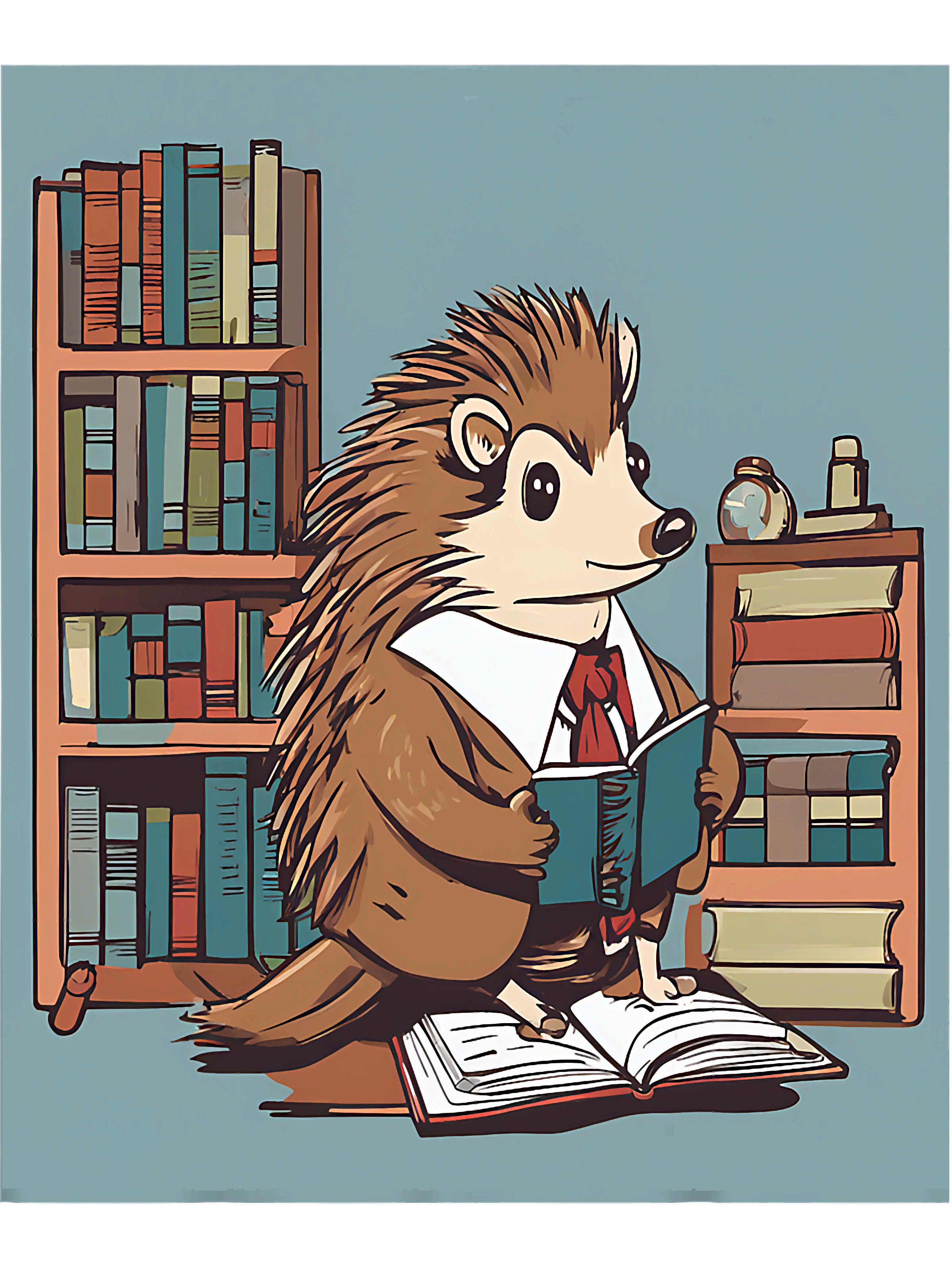 Librarian Hedgehog Spine Of Books, Png, Png For Shirt, Png F | Inspire ...