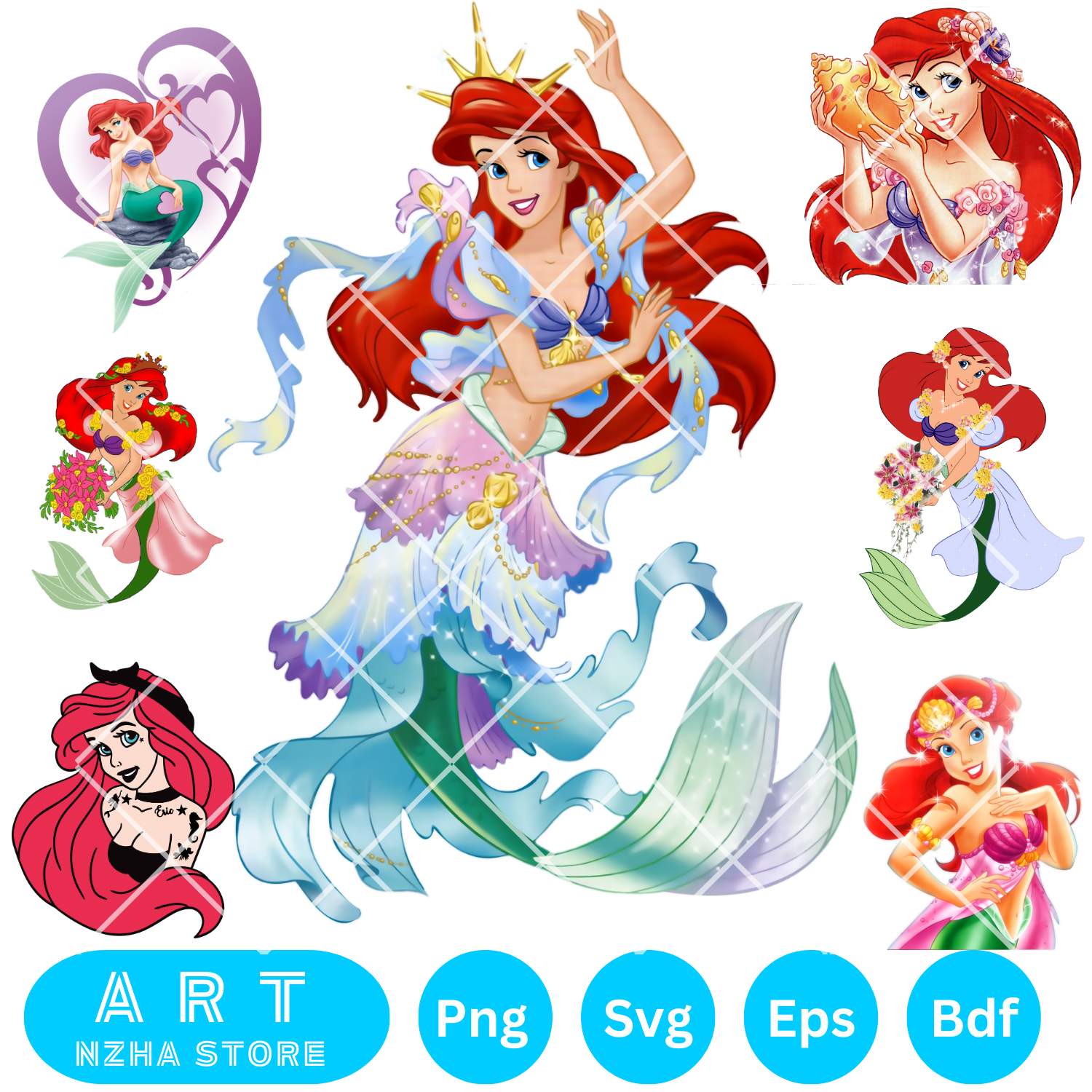 100 Ariel svg mega bundle PNG SVG DXF EPS PDF files | Inspire Uplift