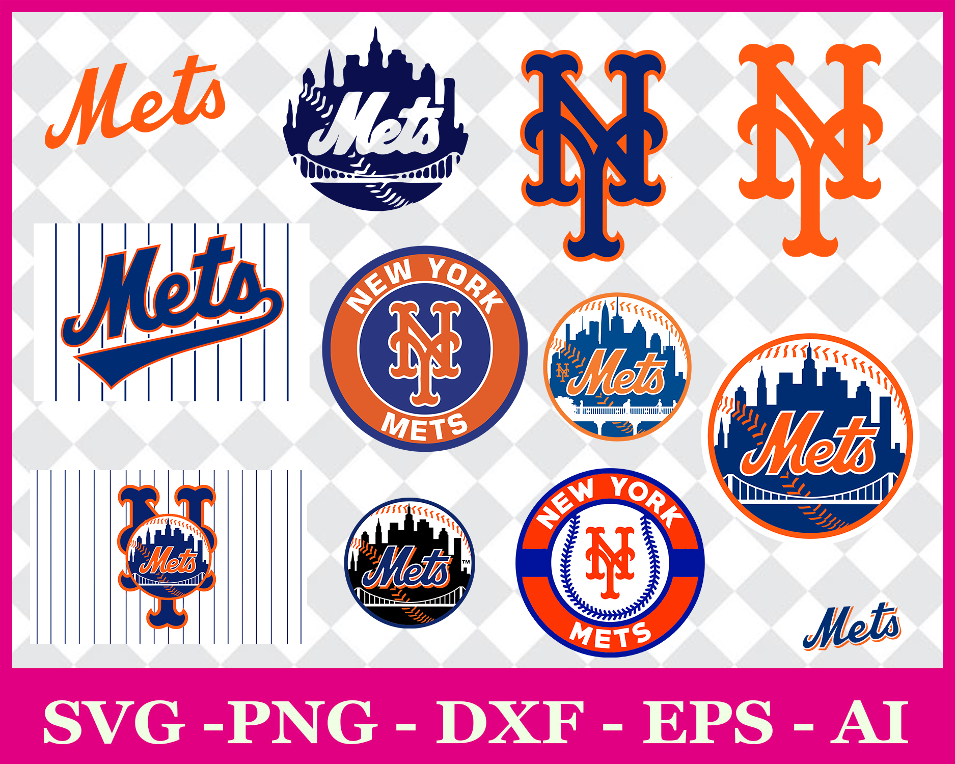 New York Mets Bundle SVG, NY Mets Logo PNG, Transparent Mets | Inspire ...