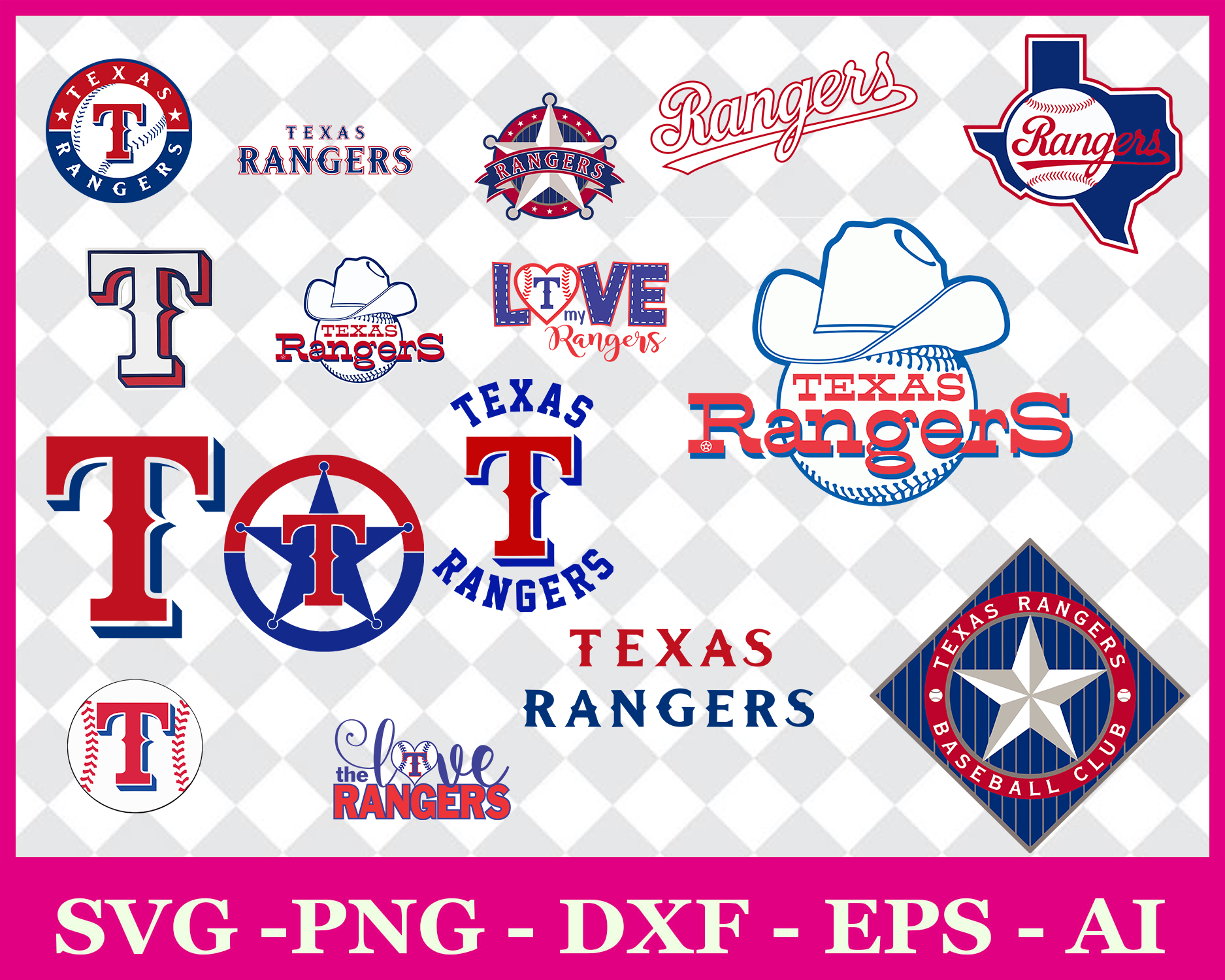 Texas Rangers Bundle SVG, Texas Rangers SVG, MLB SVG PNG DXF | Inspire ...