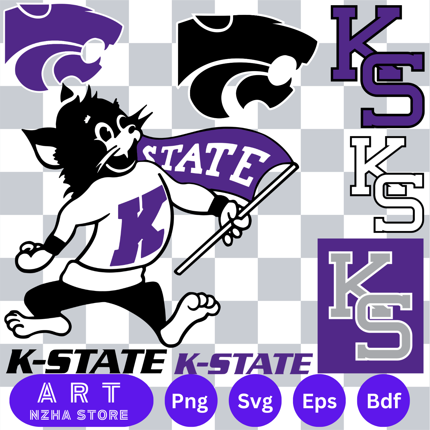 Kansas State Wildcats Bundle Svg, Sport Svg, Wildcats Svg, K | Inspire ...
