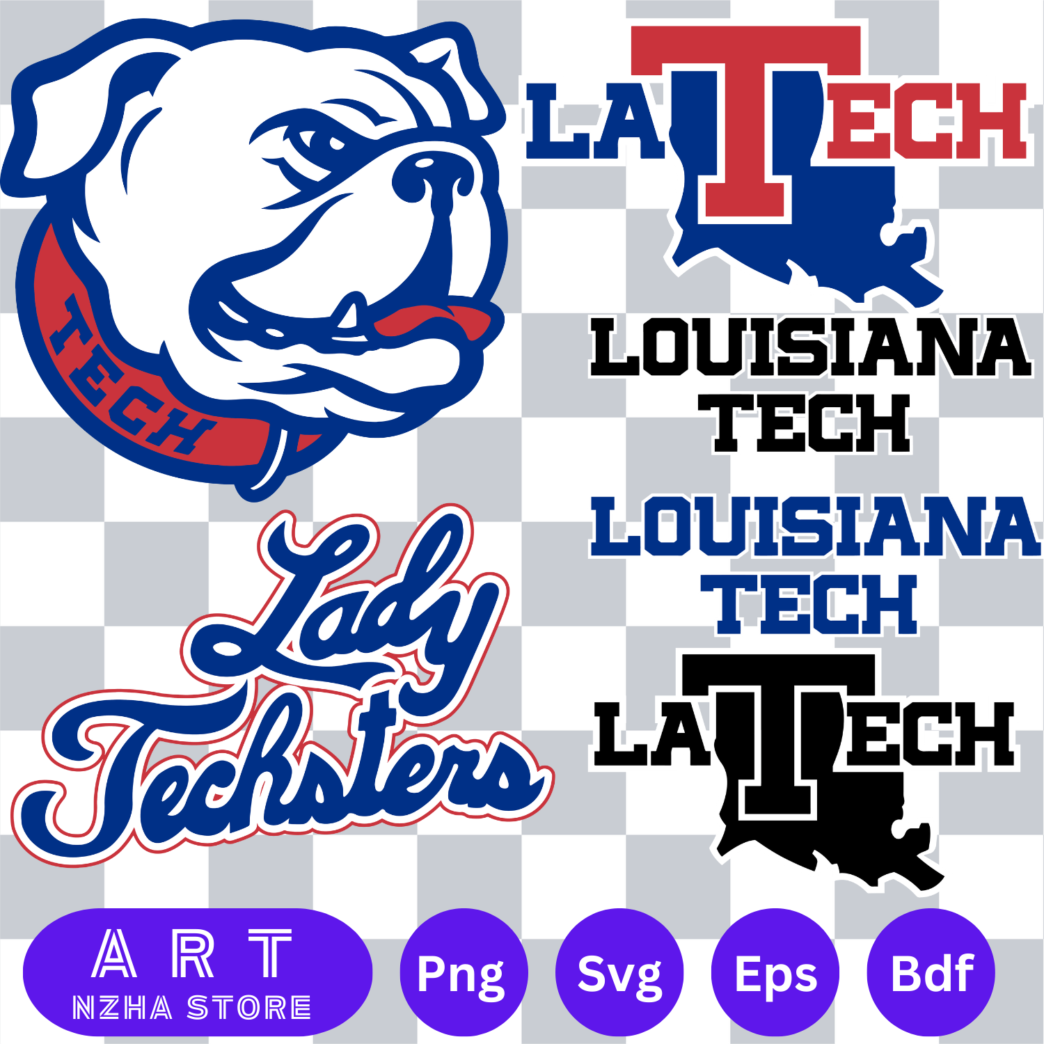 Louisiana Tech Bulldogs SVG PNG JPEG DXF Digital Cut Vector | Inspire ...