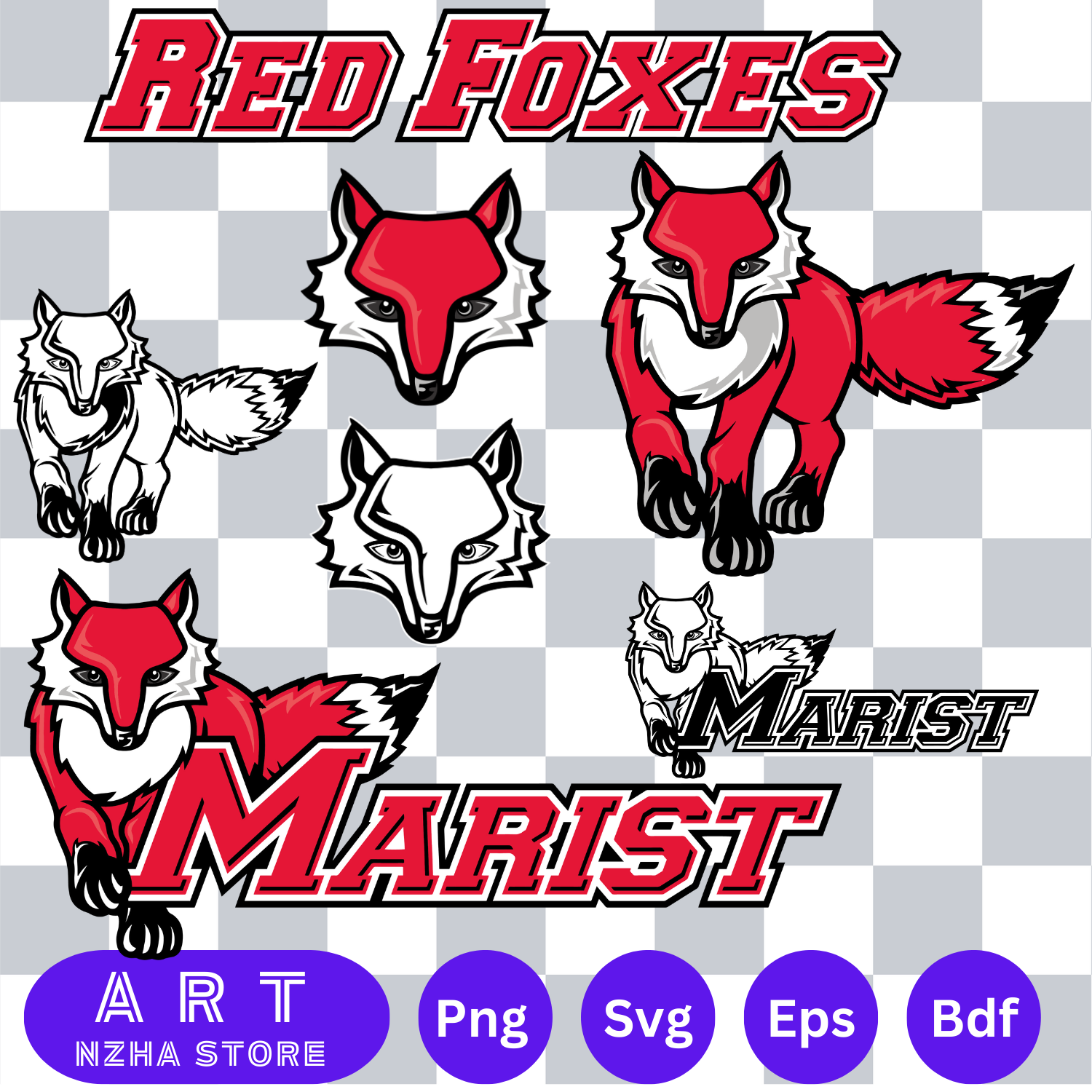 bundle Logo Marist Red Foxes Outline Svg, NCAA Logo Svg, Spo | Inspire ...