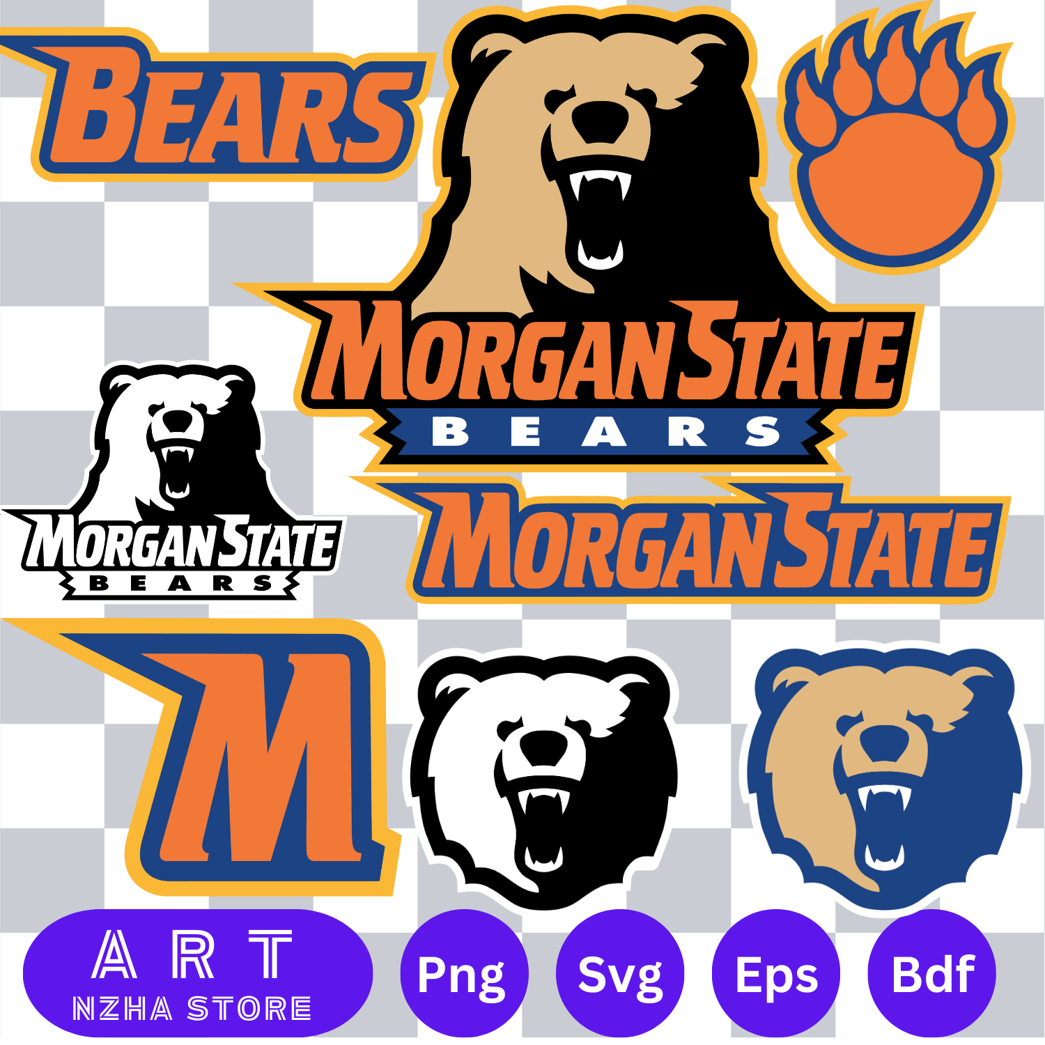Bundle Logo Morgan State Bears svg eps dxf png file | Inspire Uplift