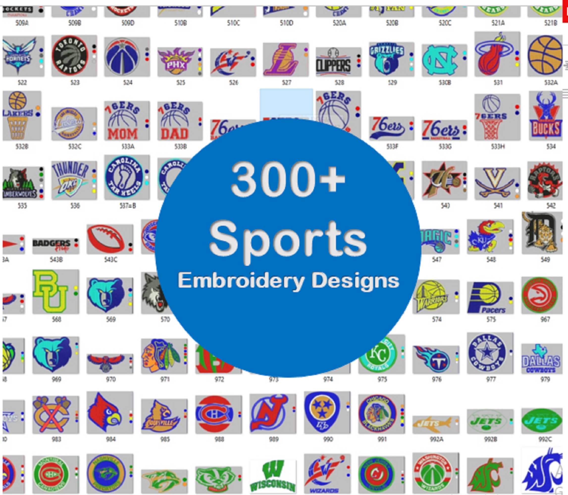300 Plus Sports Embroidery Designs - Embroidery package, Emb | Inspire ...