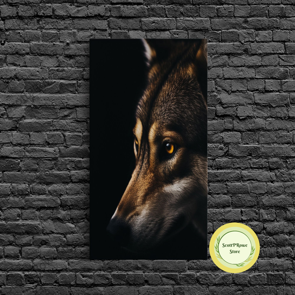 Animal Prints, Timber Wolf, Portrait Of A Wolf, Framed Canva - Inspire Uplift