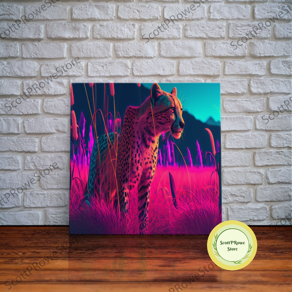 Cheetah Art Print, Framed Canvas Print, Leopard Art, Leopard | Inspire ...