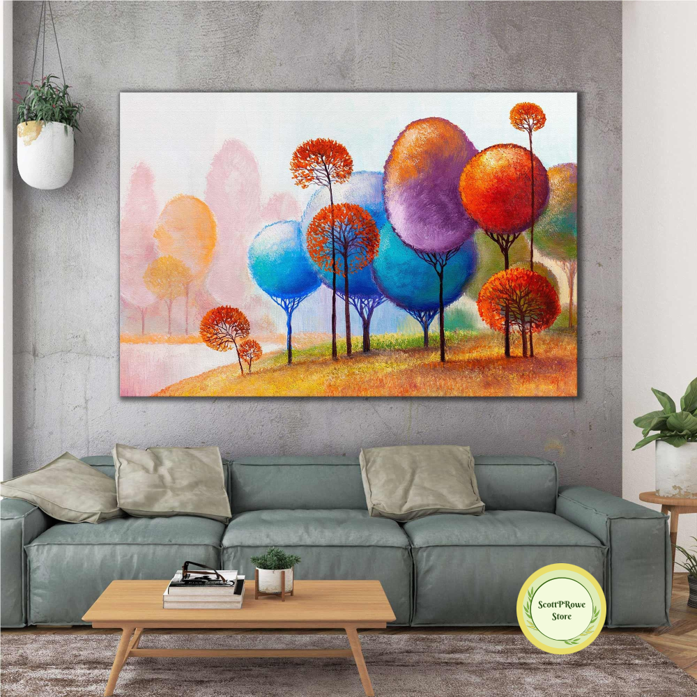 Surrealism Colorful Forest Tree Landscape Oil Painting Effec | Inspire ...