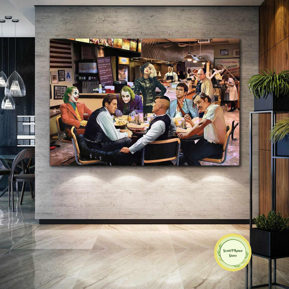 Villains Mafia Table Joker Paplo Escobar Al Pacino Roll Up C | Inspire ...