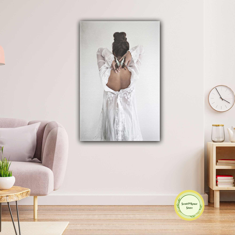 Women's Butterfly Model Low-Cut Backless Nude Roll Up Canvas - Inspire ...
