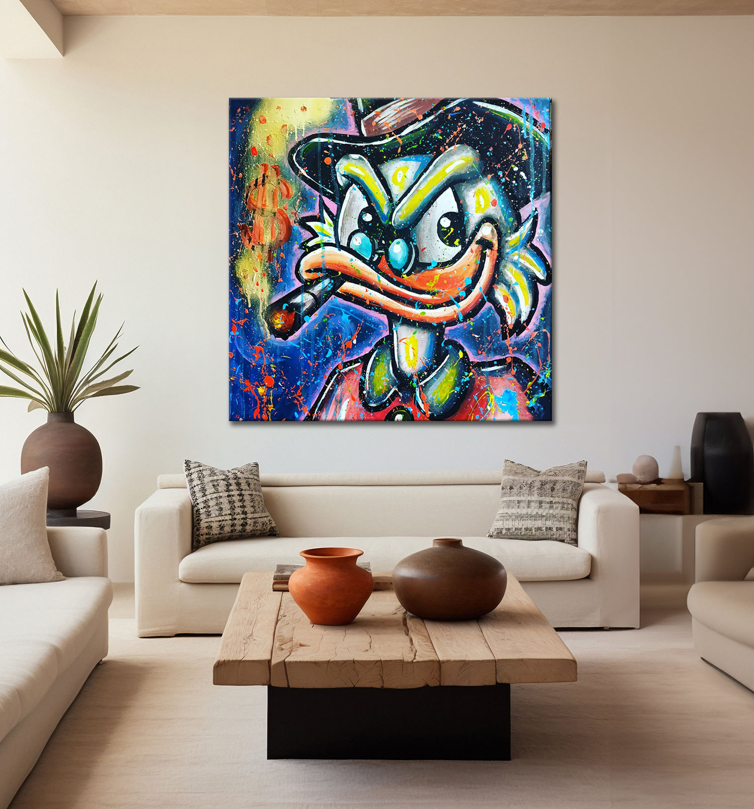 Mcduck Urban Design Pop Art Canvas,Scrooge Mcduck Poster, Sq | Inspire ...