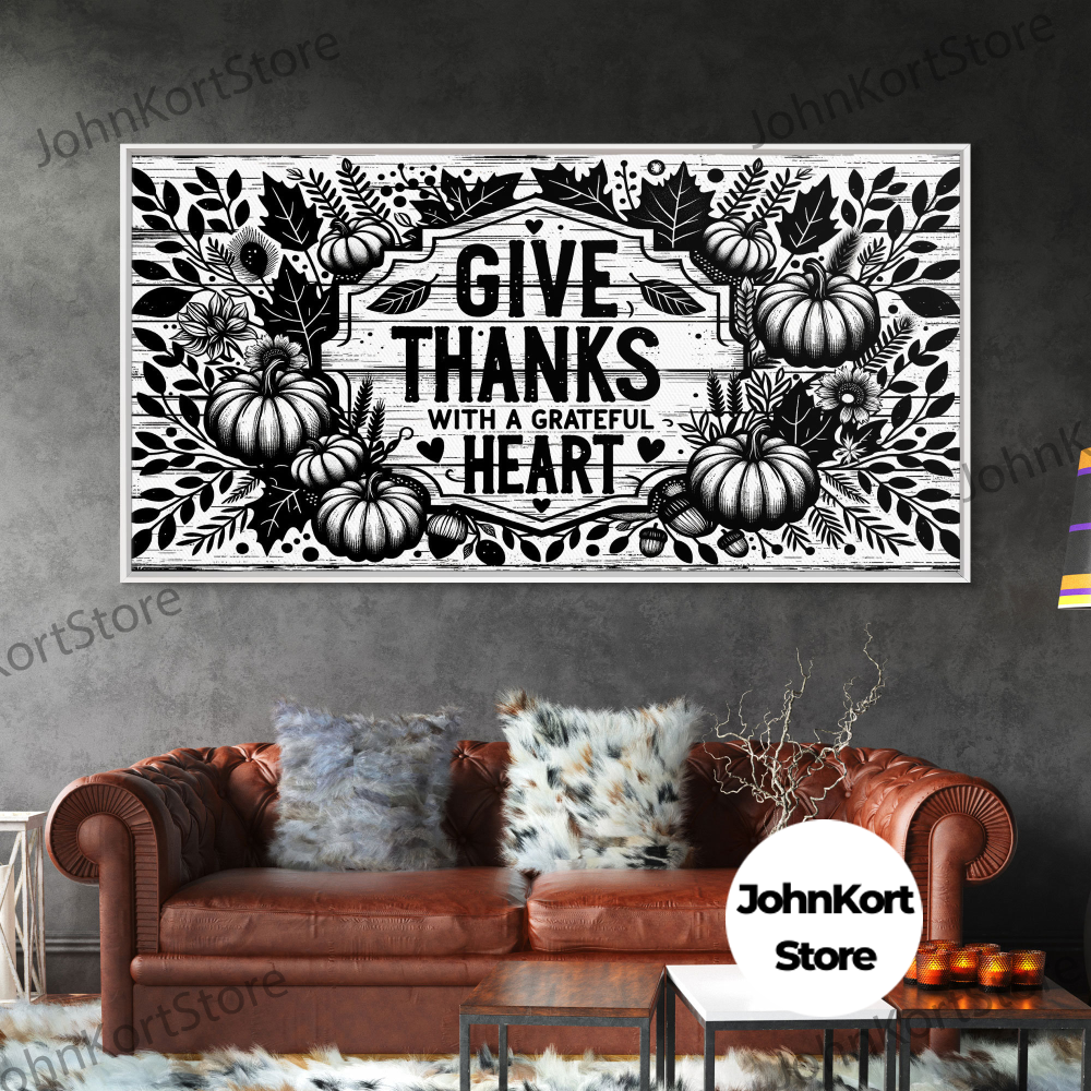 Give Thanks With A Grateful Heart Modern Farmhouse Wall Deco | Inspire ...