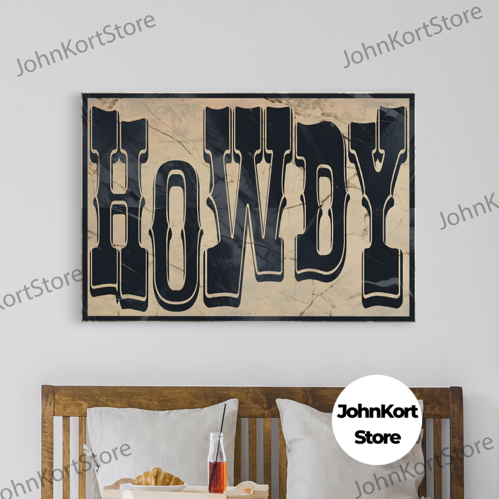 Howdy Typography Wall Art Print, Midwest Decor, Southwestern | Inspire ...