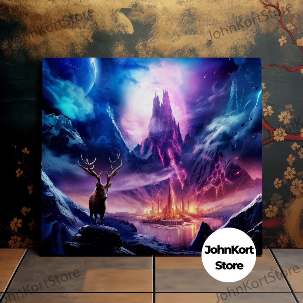 Epic Buck in a Fantasy Realm, Majestic Landscape, Stunning A | Inspire ...