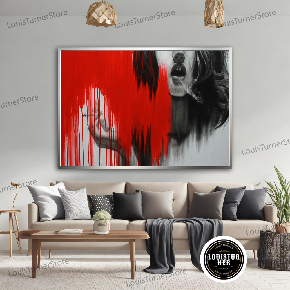 Decorative Wall Art, Woman Smoking A Cigarette Canvas Art, M | Inspire ...