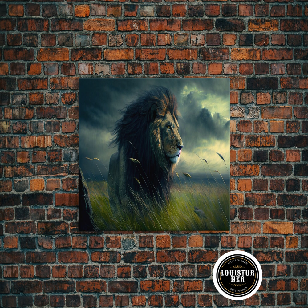 Framed Canvas Ready To Hang, Lion Wall Art Lion Canvas Majes | Inspire ...