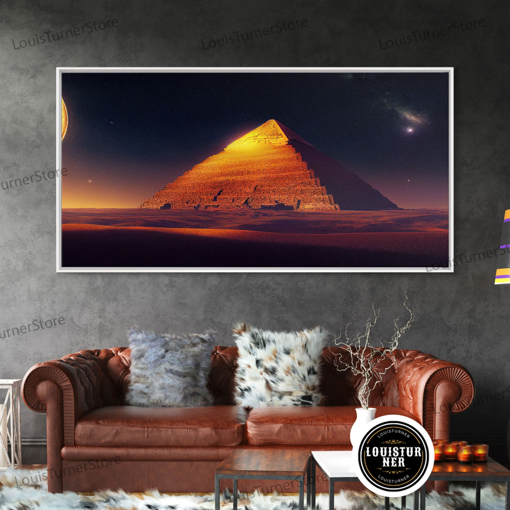 Framed Canvas Ready To Hang, Pyramid Wall Art, Sands Of Egyp - Inspire ...