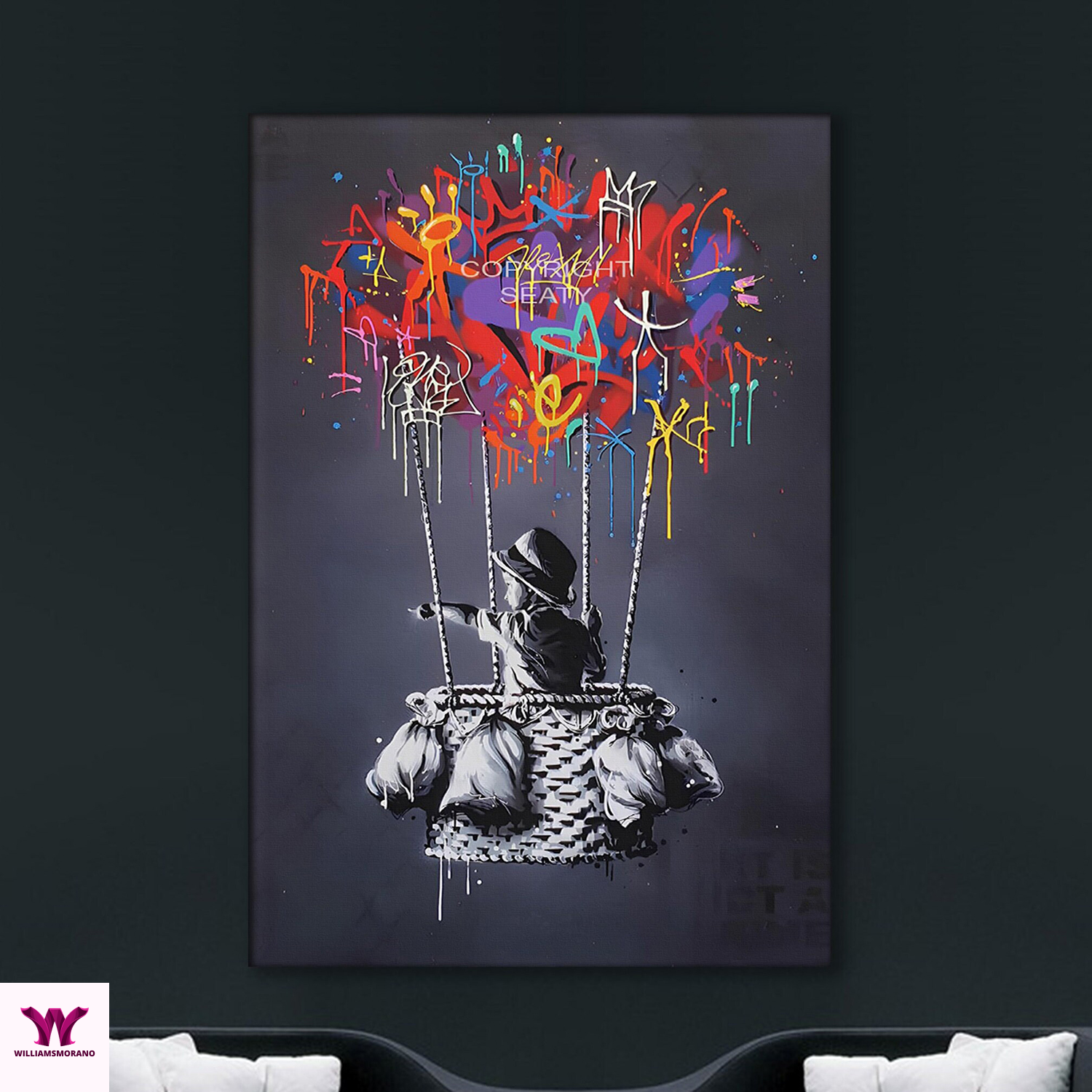 Banksy Balloon Canvas, Balloon Poster, Banksy Rolled Canvas, | Inspire ...