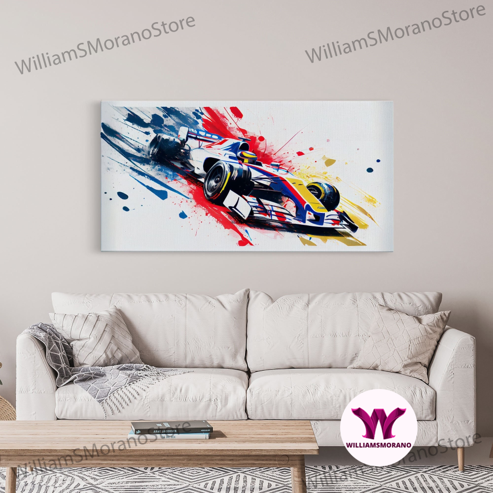 Decorative Wall Art, Formula 1 Race Car Graffiti Art, Framed | Inspire ...