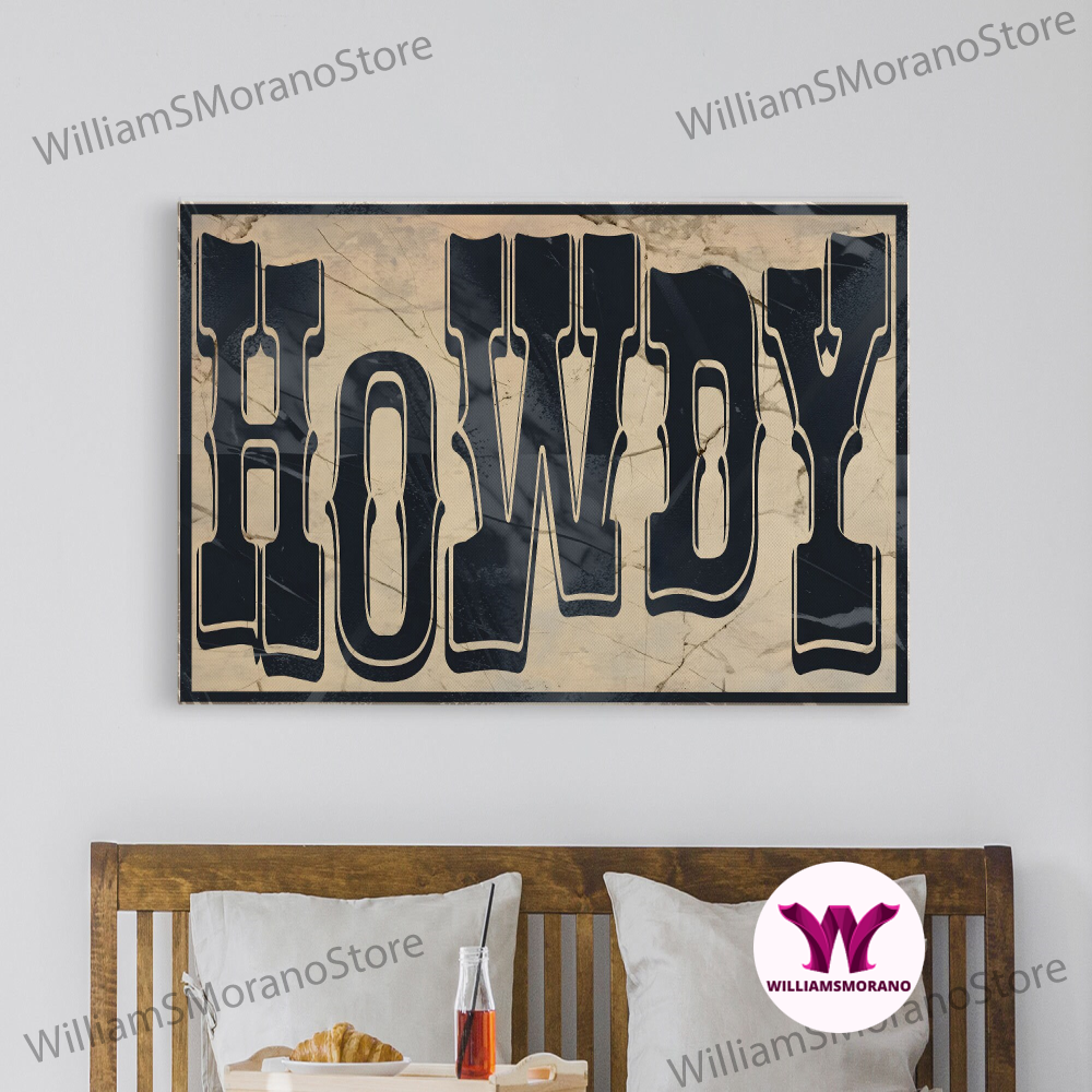 Decorative Wall Art, Howdy Typography Wall Art Print, Midwes - Inspire ...