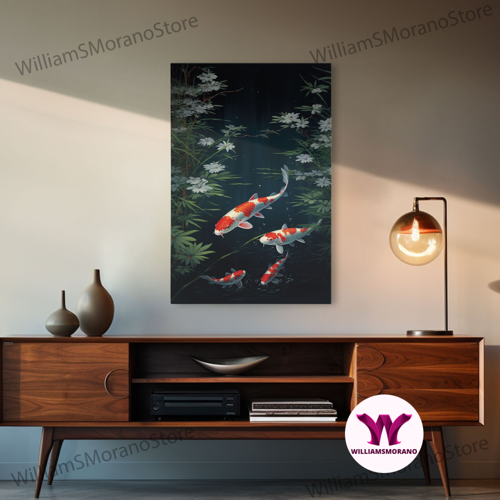 Decorative Wall Art, Koi Fish Wall Art, Fish Painting, Zen W | Inspire ...