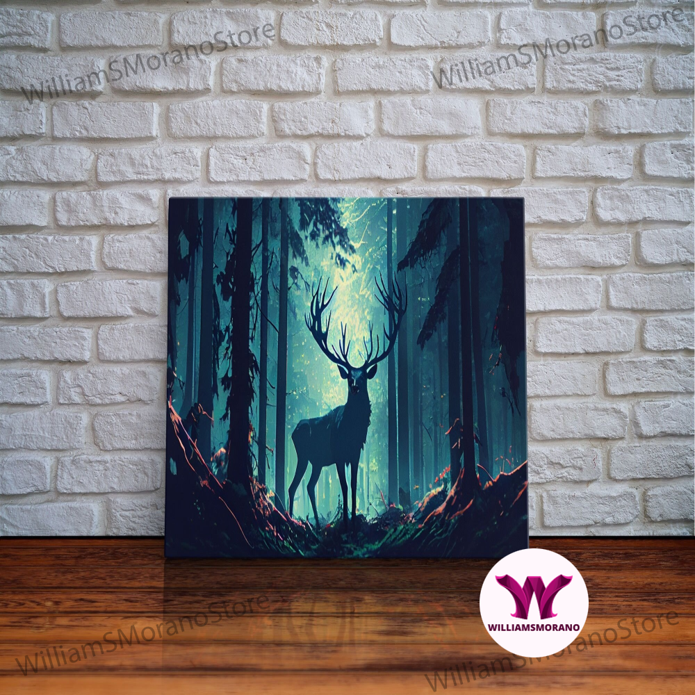 Decorative Wall Art, Mythical Stag In The Forest, Fantasy Ar | Inspire ...