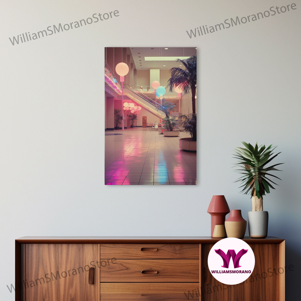 Decorative Wall Art, Photo Of A 1980s Mall, Framed Canvas Pr | Inspire ...