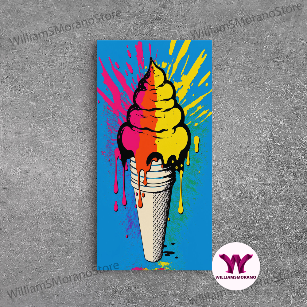 Decorative Wall Art, Pop Art Graffiti Ice Cream, Framed Canv | Inspire ...