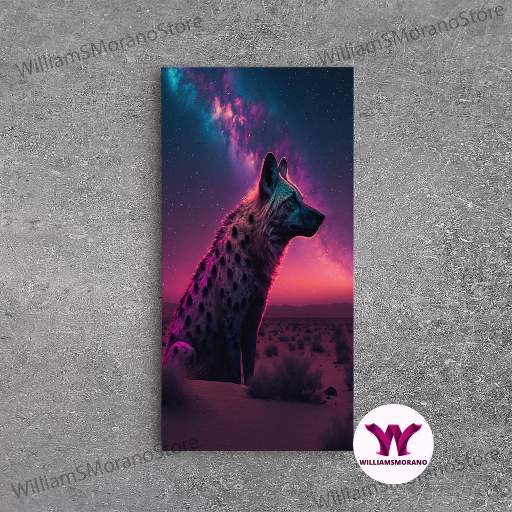 Decorative Wall Art, Portrait Of A Neon Hyena, Laughing Hyen | Inspire ...
