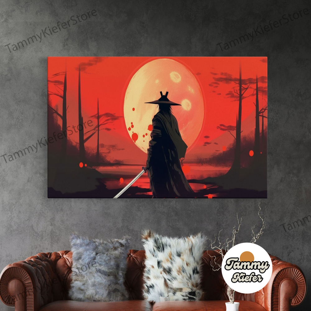 High Quality Decorative Wall Art, Mysterious Samurai And Blo | Inspire ...