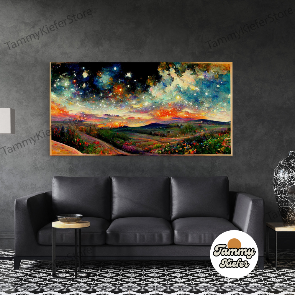 High Quality Decorative Wall Art, Night Starry Sky Landscape - Inspire ...