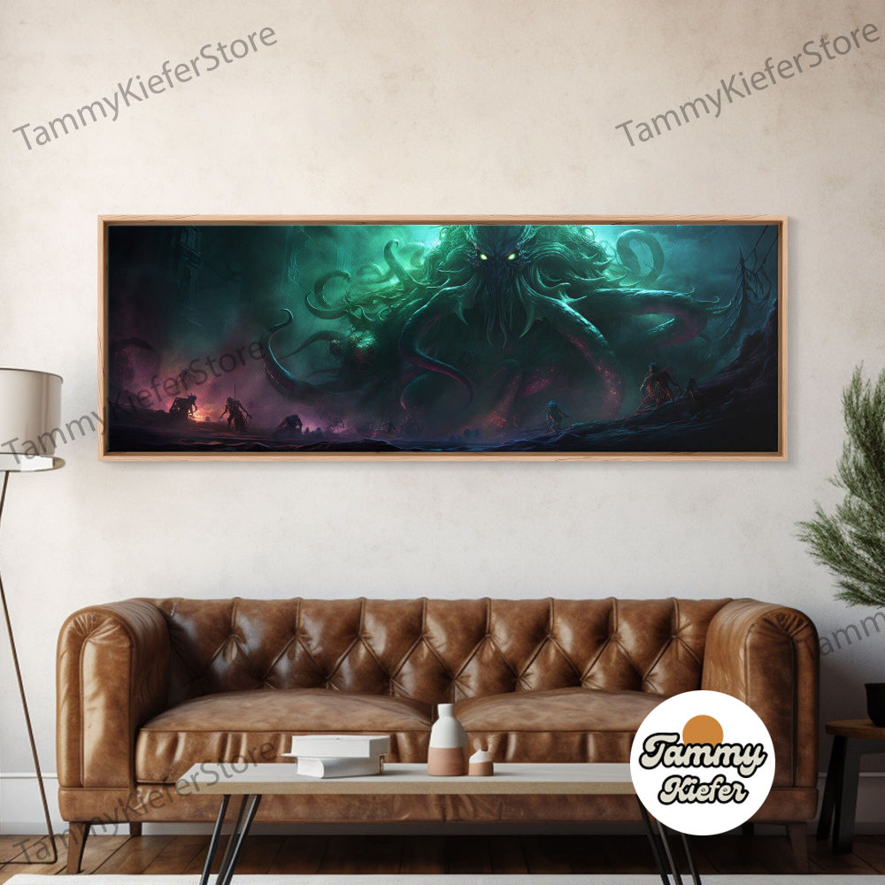 High Quality Decorative Wall Art, Rise Of Cthulhu Framed Can | Inspire ...