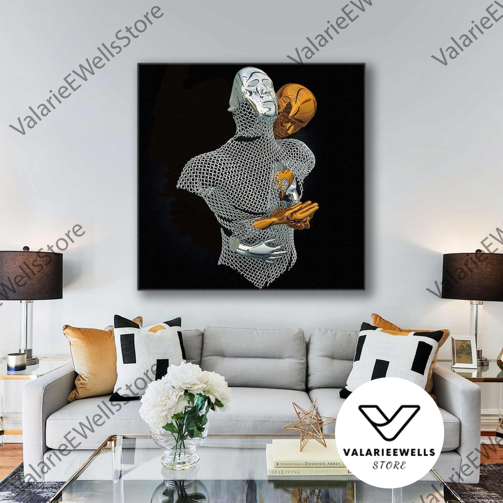 Metal Canvas Art, Metal Couple Wall Art, Love Wall Decor, Ro - Inspire ...