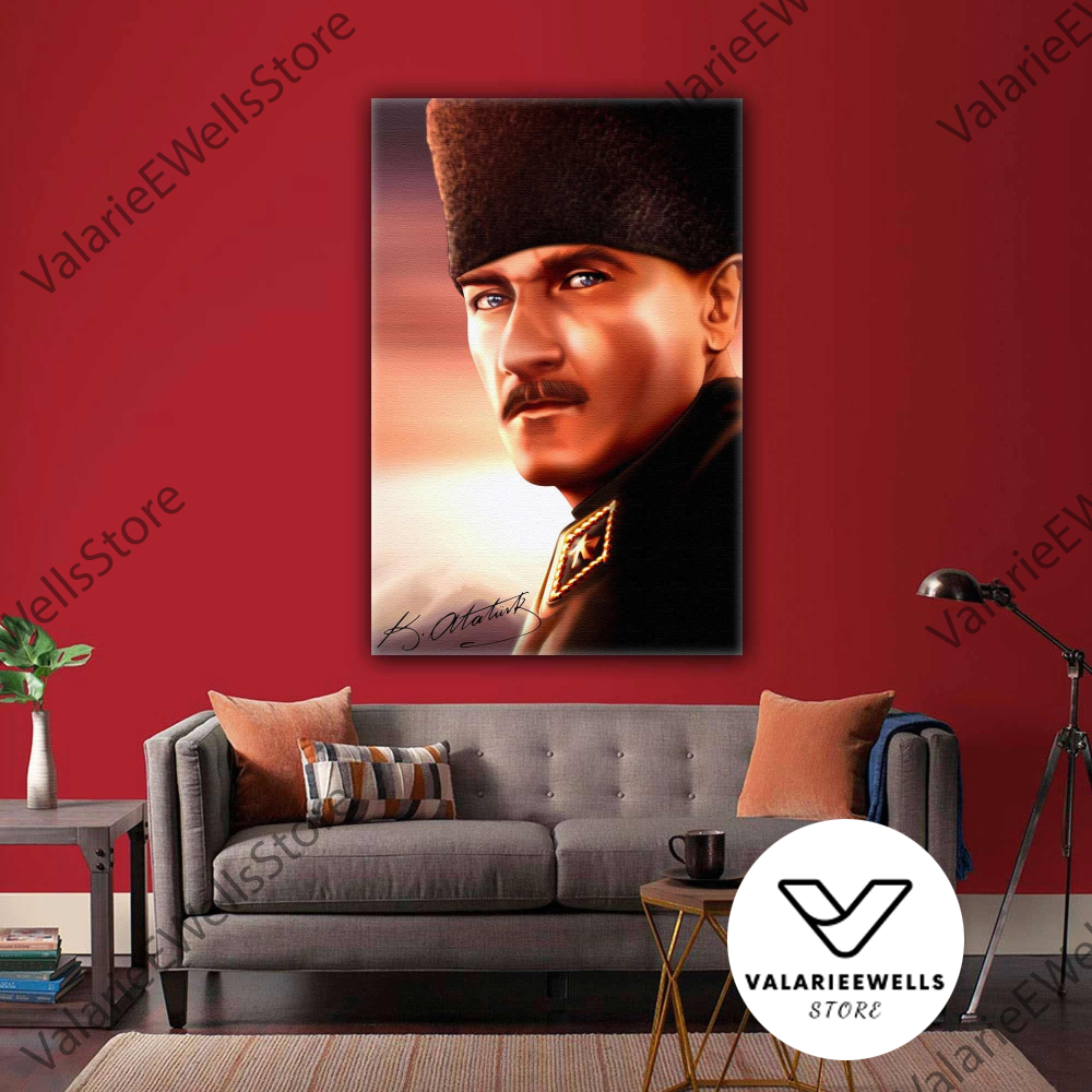 Mustafa Kemal Ataturk, Leader Wall Art, Turkiye Wall Decor, | Inspire ...