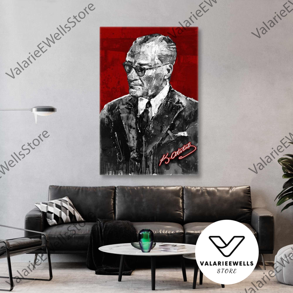 Mustafa Kemal Atatrk Wall Art, Ataturk Sign Wall Decor, Turk - Inspire ...